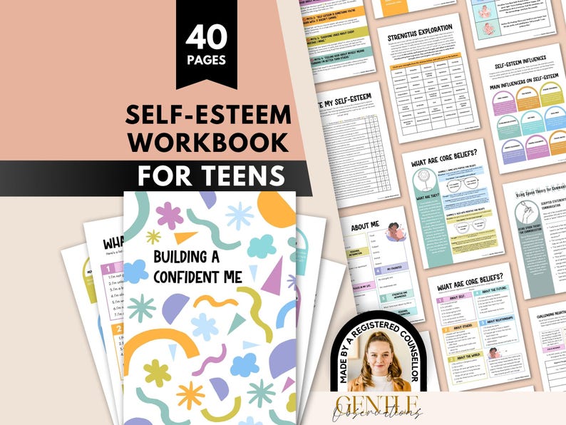 Teen Mental Health Self-esteem Workbook and Worksheets for School ...
