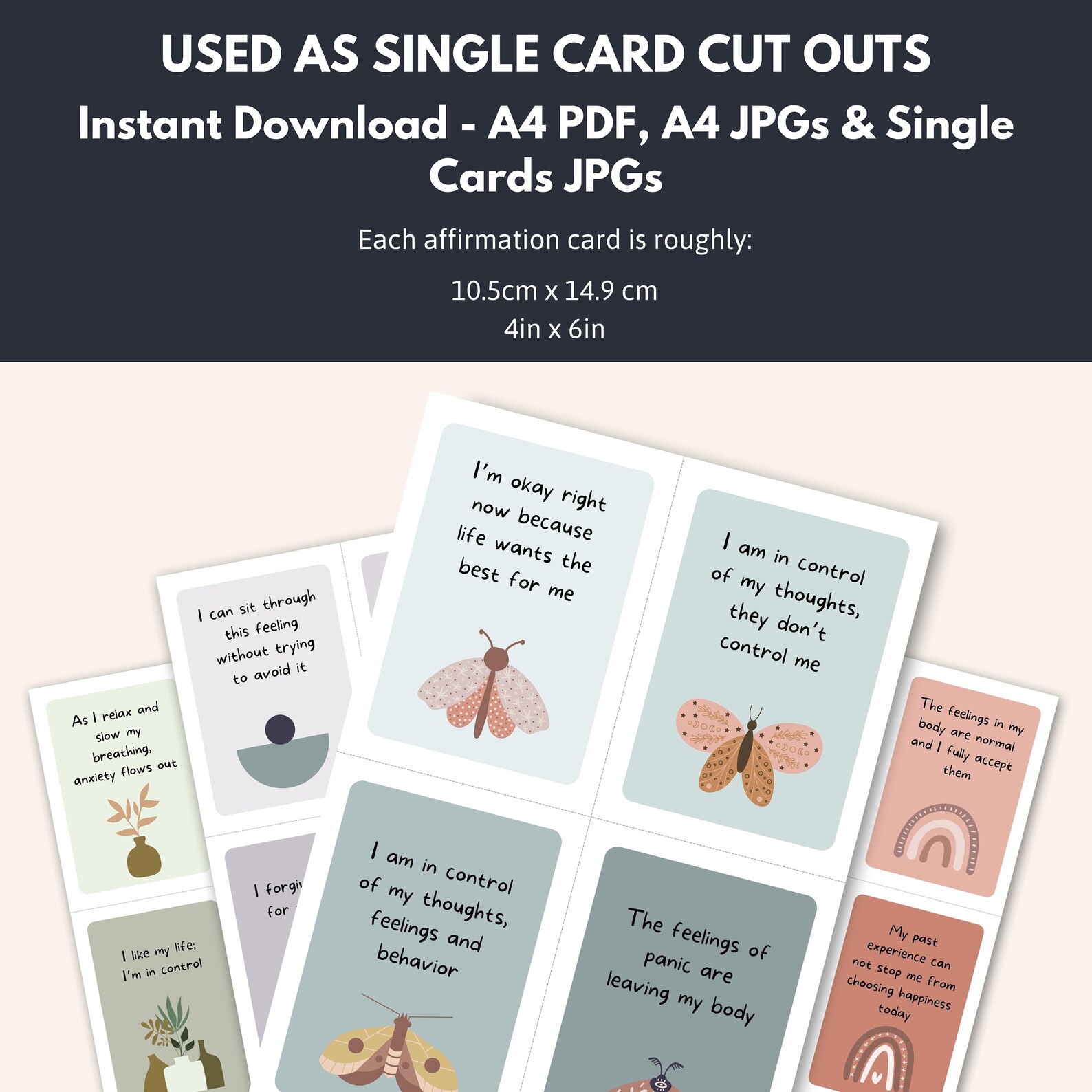 Anxiety Coping Statement Flashcards School Counselor Anxiety - Etsy