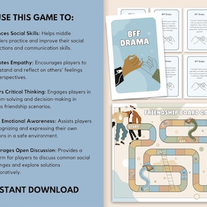 Social Skills Friendship Board Game for Kids, SEL, Assertive ...