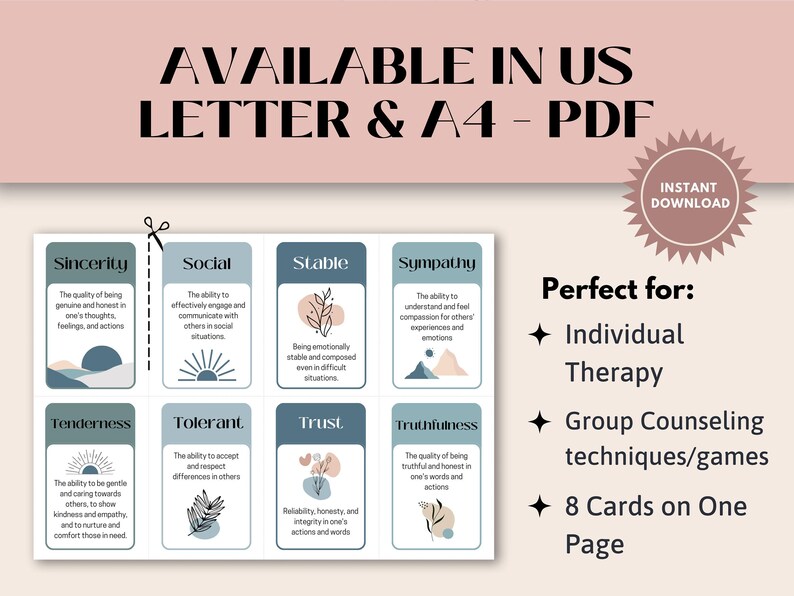 Strengths Based Cards Inner Strength Worksheets Self-esteem Tool ...