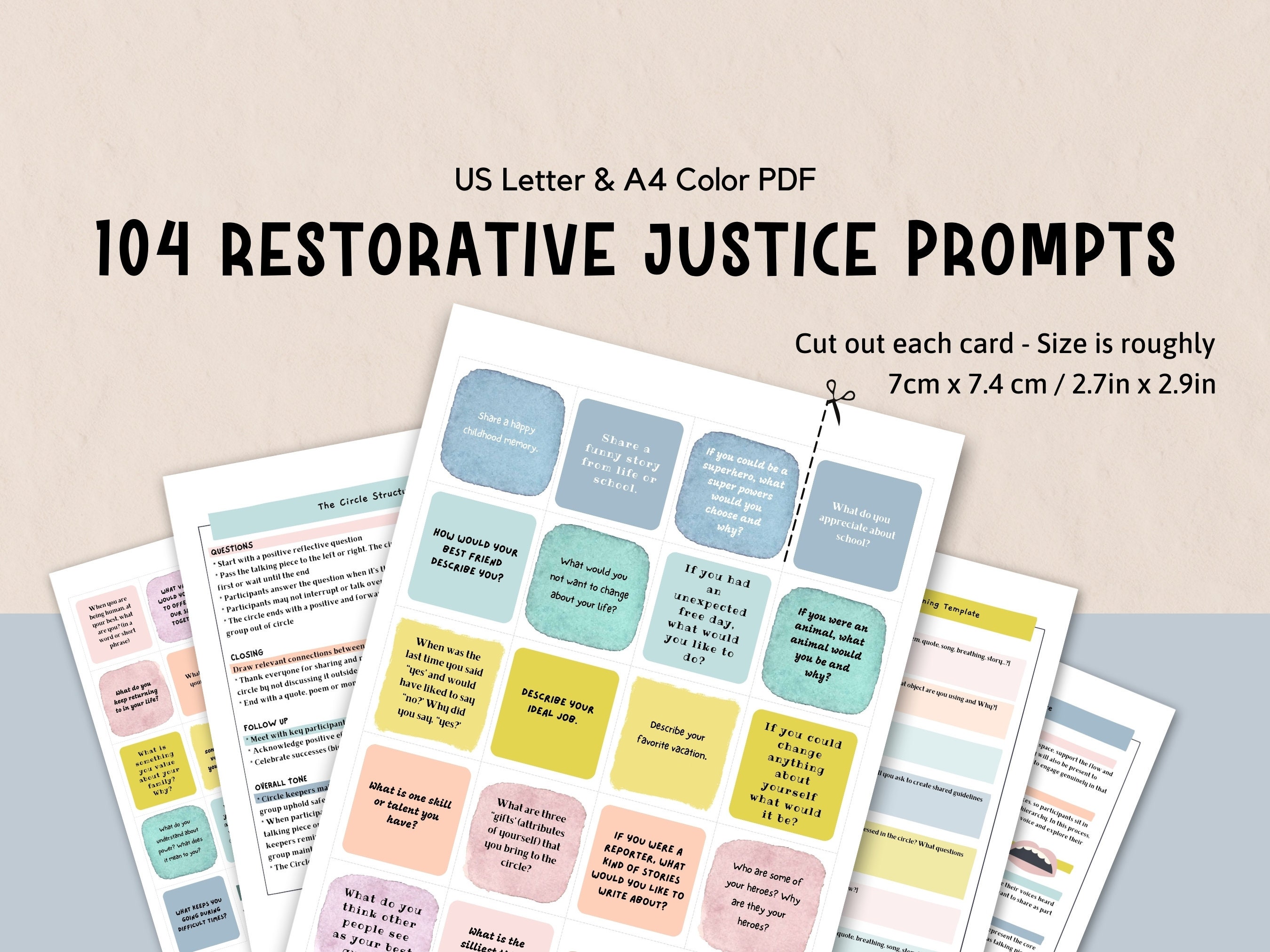 Restorative Circle Questions & Prompts for School Counselors, Conflict ...