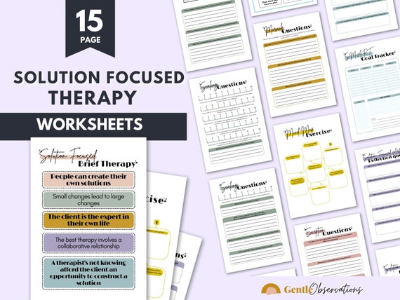 Solution Focused Therapy Worksheets Bundle SFBT Coping - Etsy