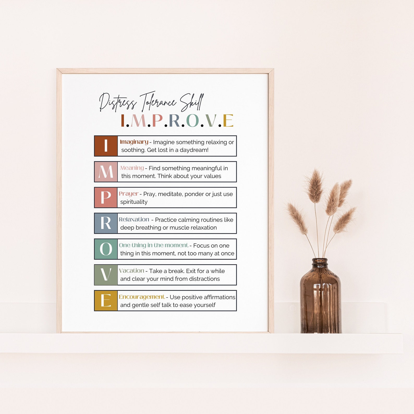 DBT Poster IMPROVES Coping Skill Poster Mindfulness Activities - Etsy ...