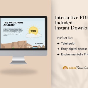 The Grief Whirlpool Worksheets, Stages of Grief, Grief and Loss Journal ...