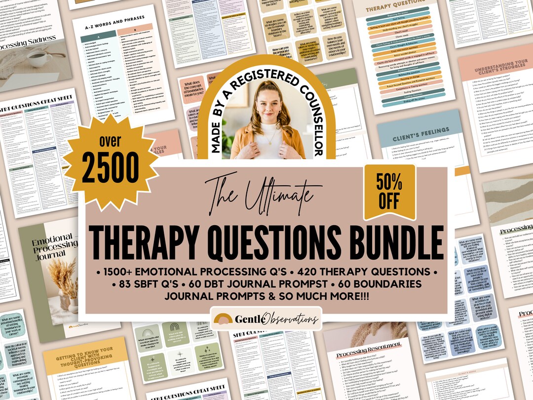 2500 Therapy Questions Bundle, Conversation Starters, Emotional ...