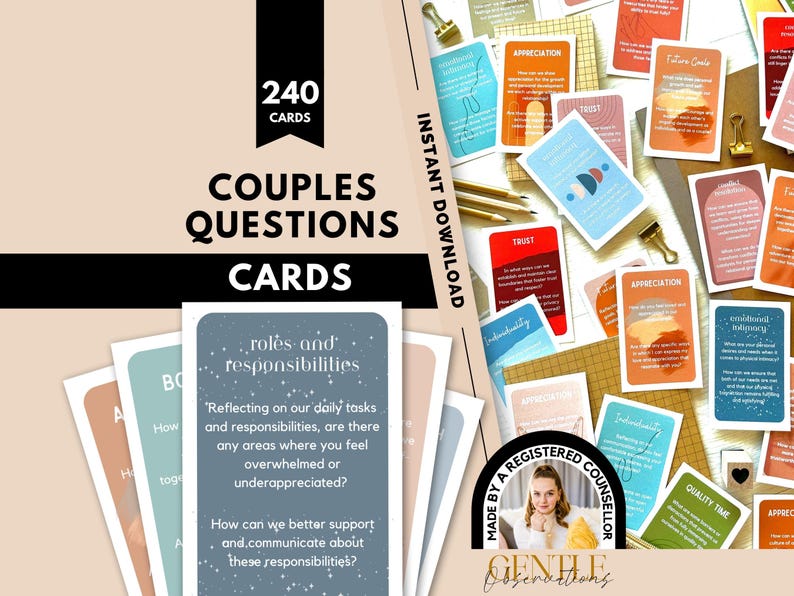 240 Couples Conversation Question Cards for Healthy Relationships ...