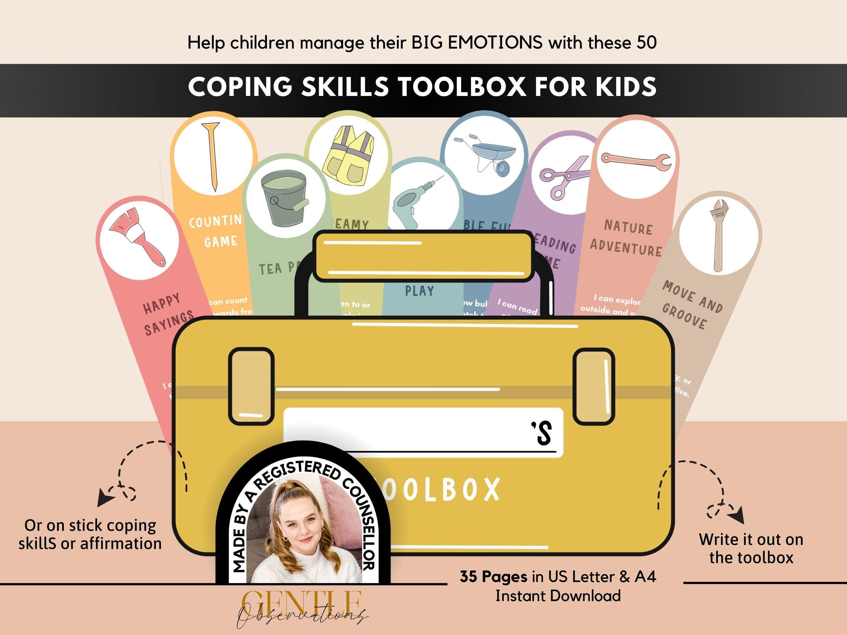 Coping Skills Toolbox for Kids Calming Corners and School Counseling ...
