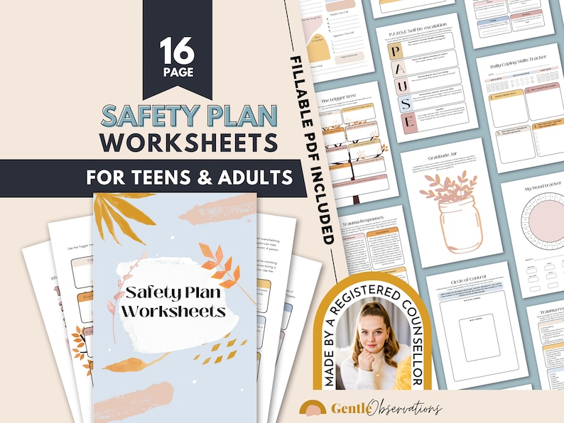 PTSD Trauma Triggers Crisis Safety Plan Counseling Worksheets and ...