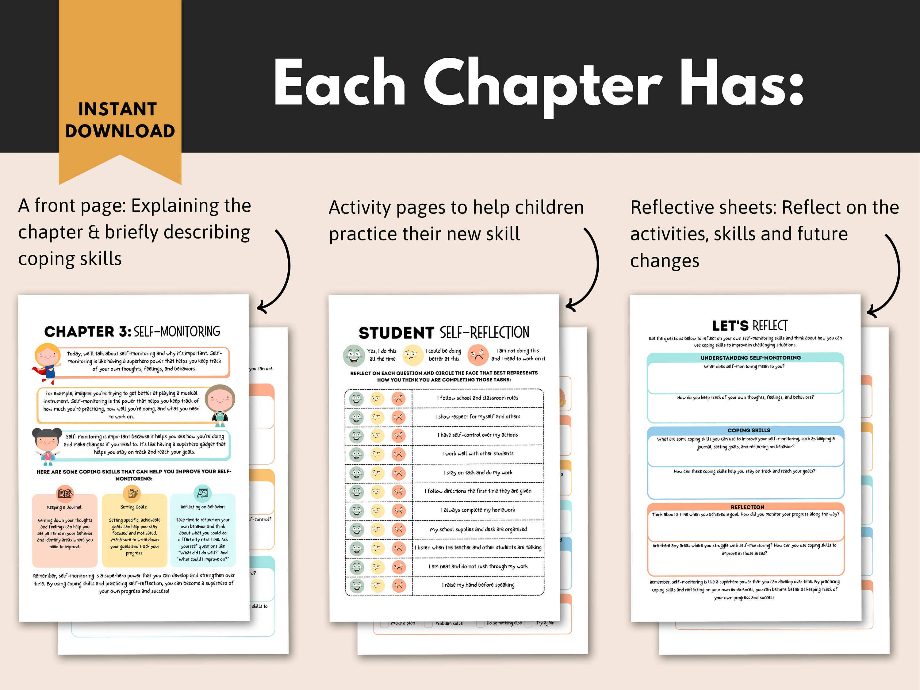 Executive Functioning Worksheets for Kids ADHD Therapy - Etsy Australia