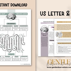 The Gut-brain Axis - Mind Body Connection Psychoeducation Sheets, Happy ...
