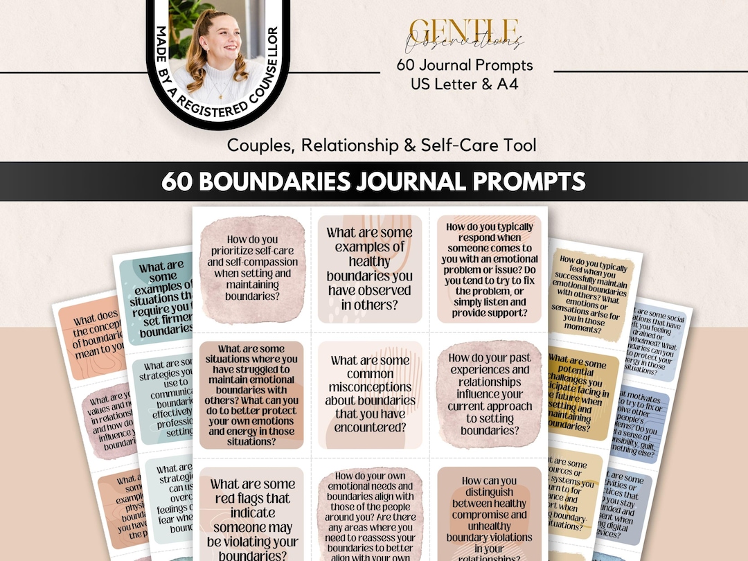 Healthy Boundaries Journal Prompts for Relationships and Mental Health ...