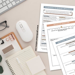 Self-monitoring Executive Functioning Worksheets for Teens & Adults ...