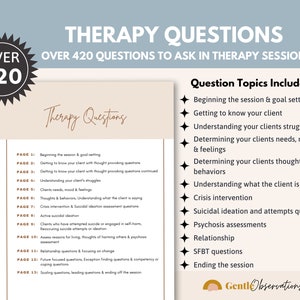 Therapy Questions Counseling Session Questions Open-ended - Etsy