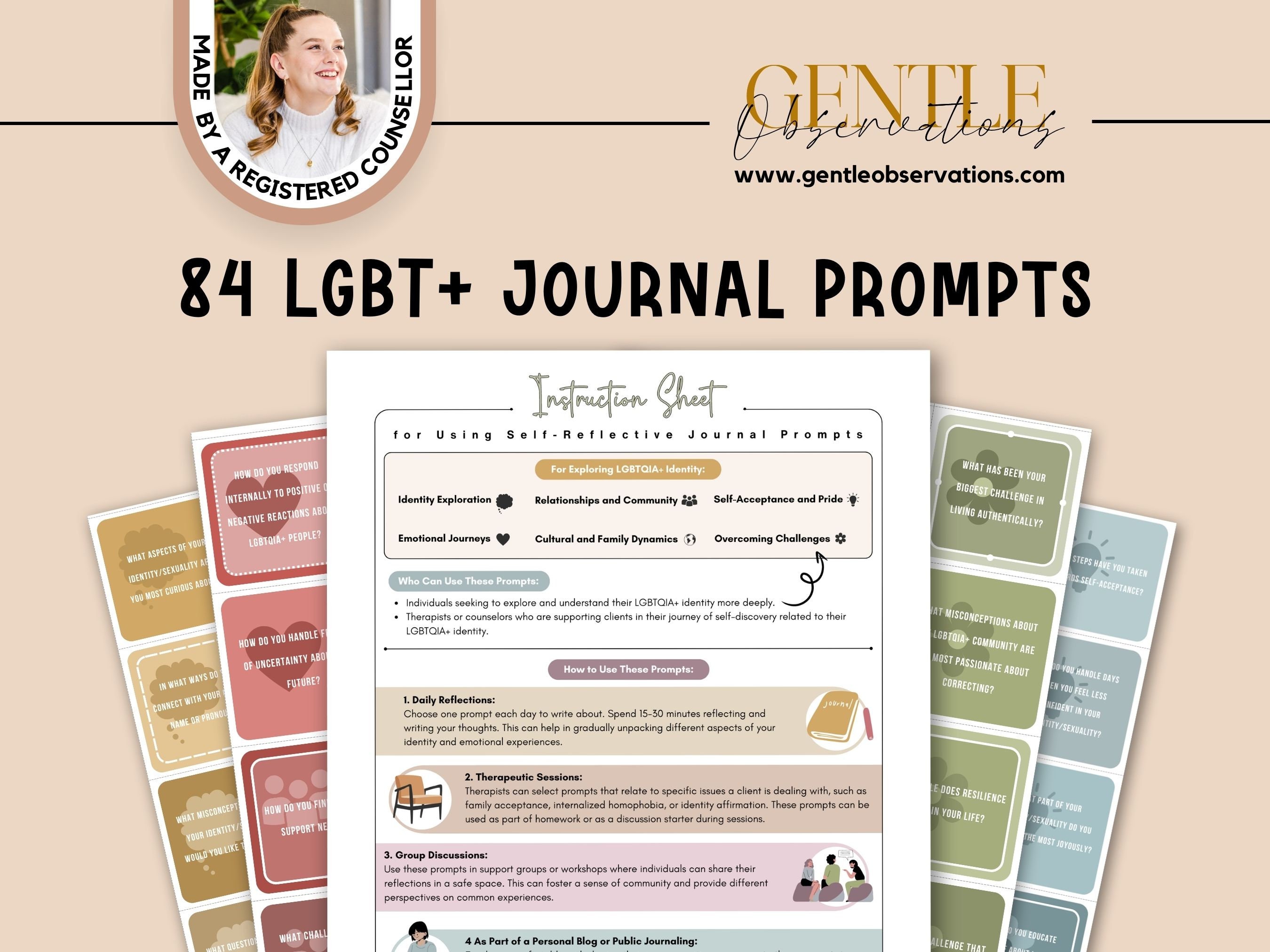LGBTQ Journal Prompts, Group Therapy Discussion Cards, LGBTQ Questions Cards, LGBTQ Activity ...