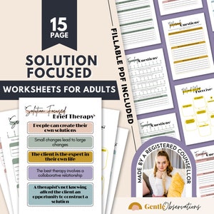 Solution Focused Therapy Bundle, Solution Focused Worksheets Kids and ...