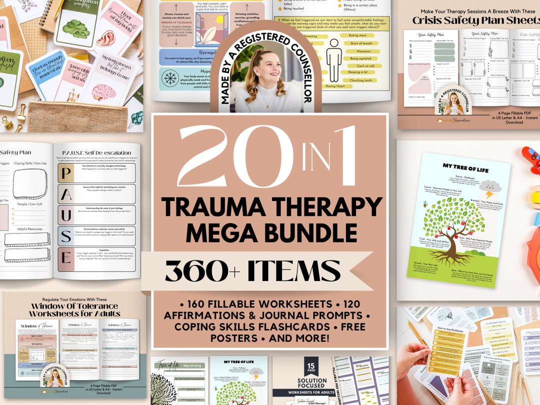 Trauma Therapy Bundle 65% OFF, PTSD Worksheets, BPD Coping Skills ...