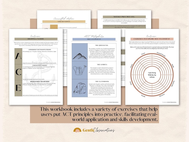 Acceptance and Commitment Therapy Workbook for Adults, Cognitive ...