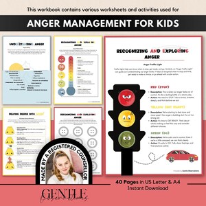 Anger Management Workbook for Kids, Anger Worksheets for Kids ...