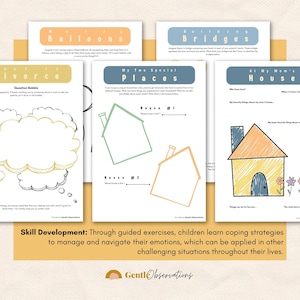 Divorce Worksheets for Kids Coping With Separation, Emotional ...