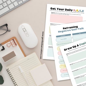 Depression Workbook, the Depression Spiral Worksheets, Self-esteem ...