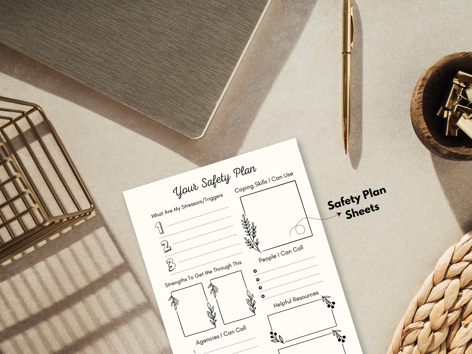 Crisis Safety Plan, Counselling Worksheet, Therapy Aid, Psychology Tool ...