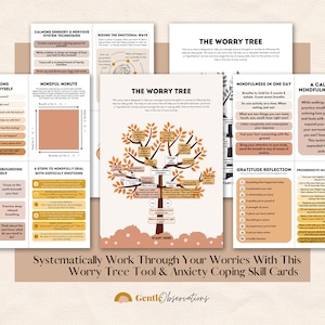 The Worry Tree Worksheets, GAD Anxiety Relief, Challenging Cognitive ...