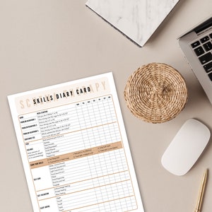 Schema Therapy Skills Diary Cards for Tracking Mental Health, Coping ...