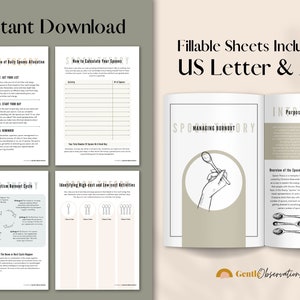 Spoon Theory Worksheets for Autism and ADHD Burnout, ADHD Digital ...