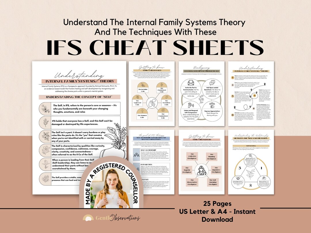 IFS Cheat Sheet Internal Family Systems Worksheets, Parts Work Therapy ...