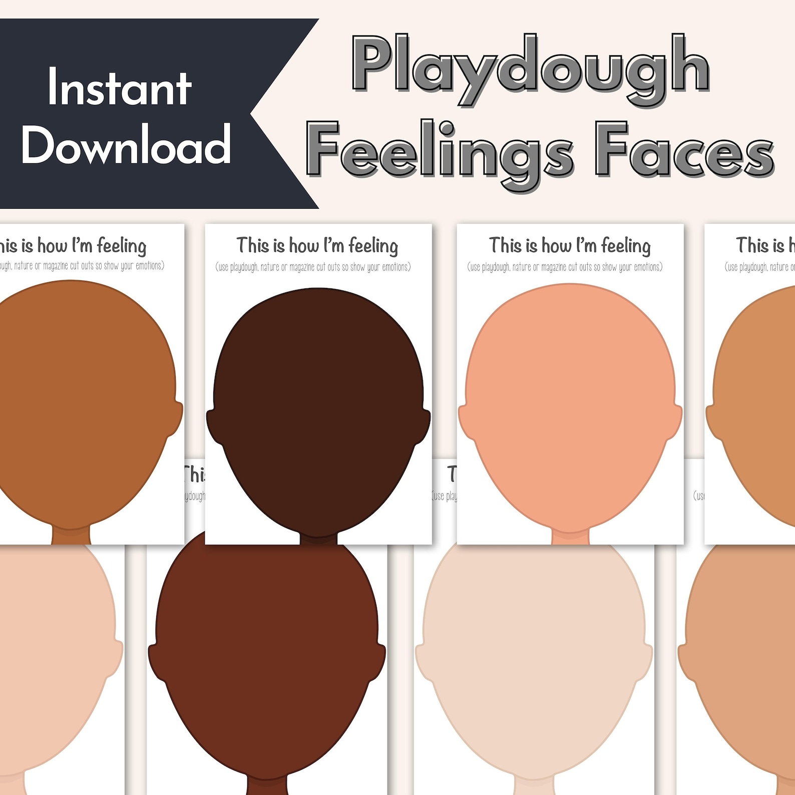 Social Emotional Feelings Playdough Placemats School - Etsy