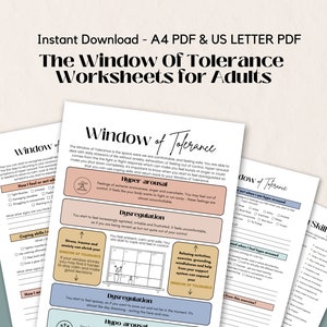 Window of Tolerance, Adult Worksheets, Trauma Therapy, Arousal States ...