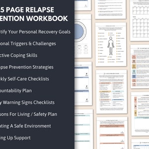 Relapse Prevention Plan Workbook Addiction Recovery Worksheets, Sobriety Workbook Safety Plan ...
