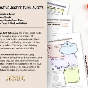 Behavior Analysis Think Sheets for Restorative Justice Circles and ...