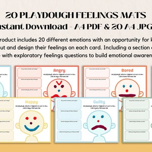 Playdough Feelings Placemats for Social Emotional Learning Emotional ...