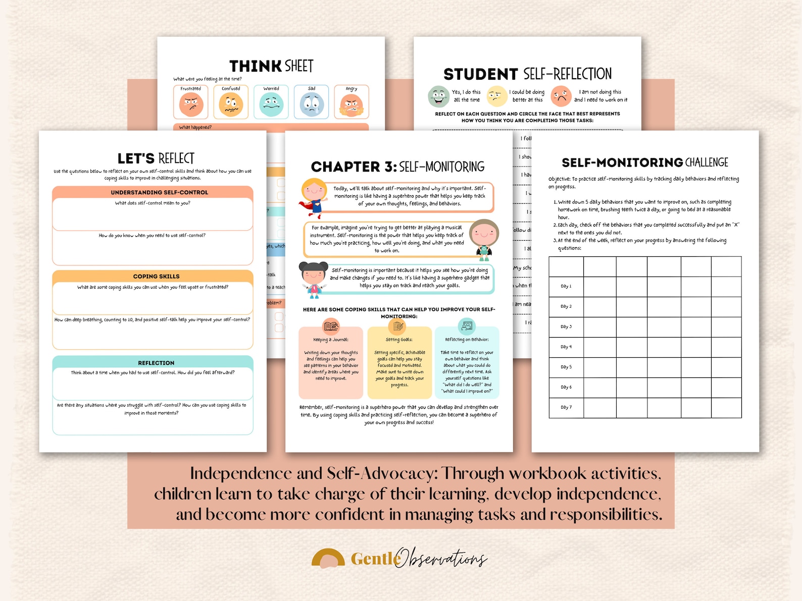 Executive Functioning Worksheets for Kids, ADHD Therapy Resources, ADHD ...