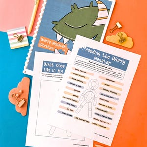 The Worry Monster Anxiety Workbook for Kids, School Counseling Anxiety ...