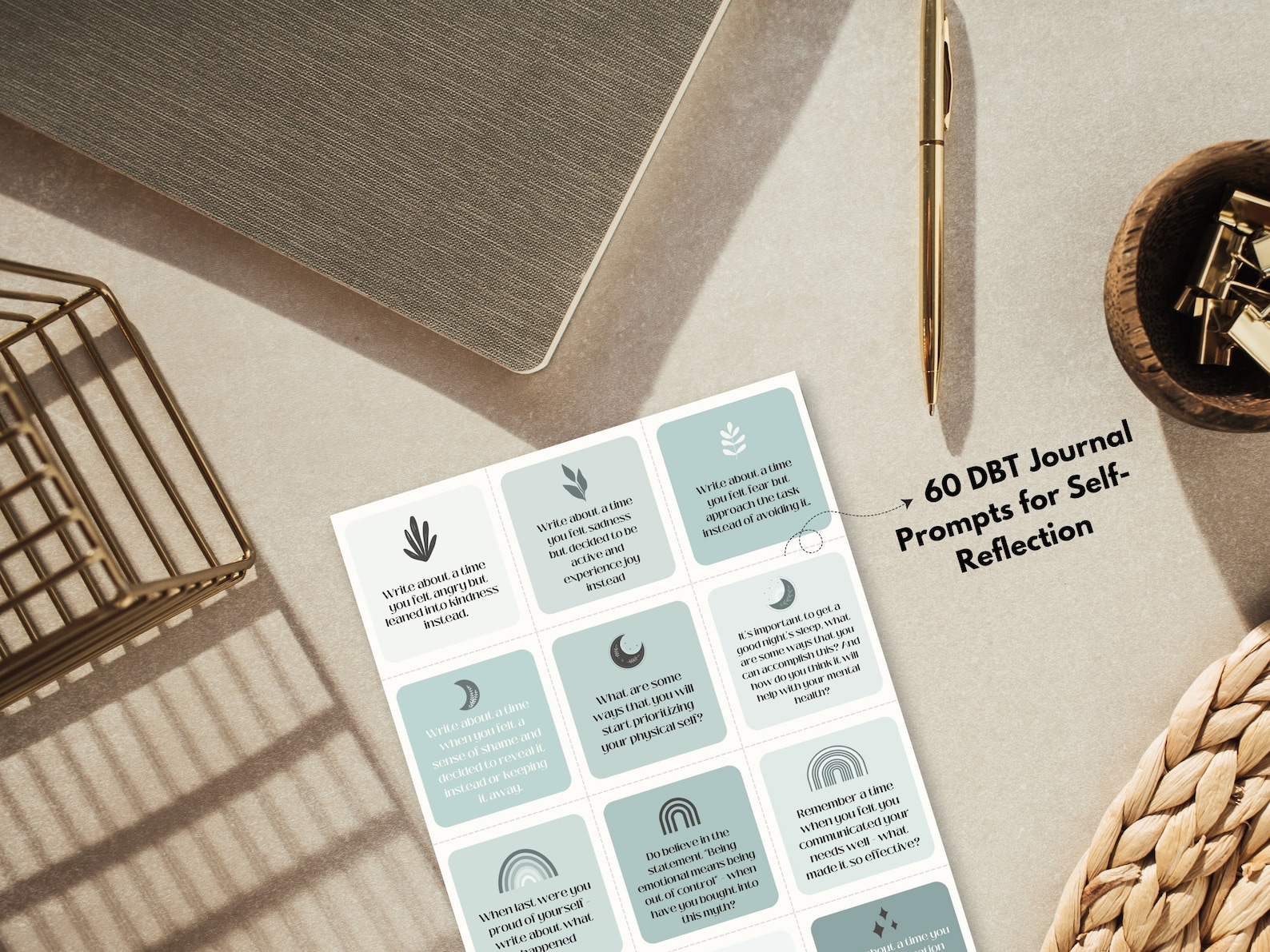 DBT Journal Prompts, Emotional Regulation, Mindfulness, Distress ...