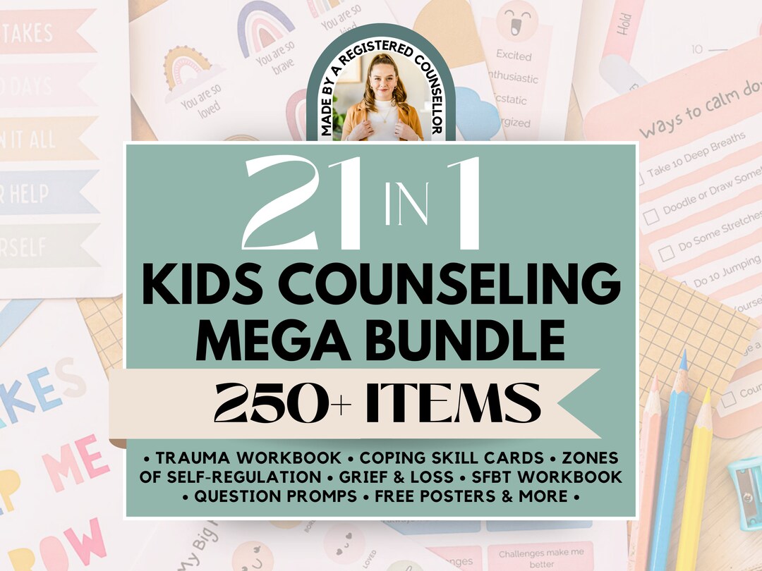 Kids Counseling (50% OFF) Therapy Bundle for School Counselors, Trauma ...