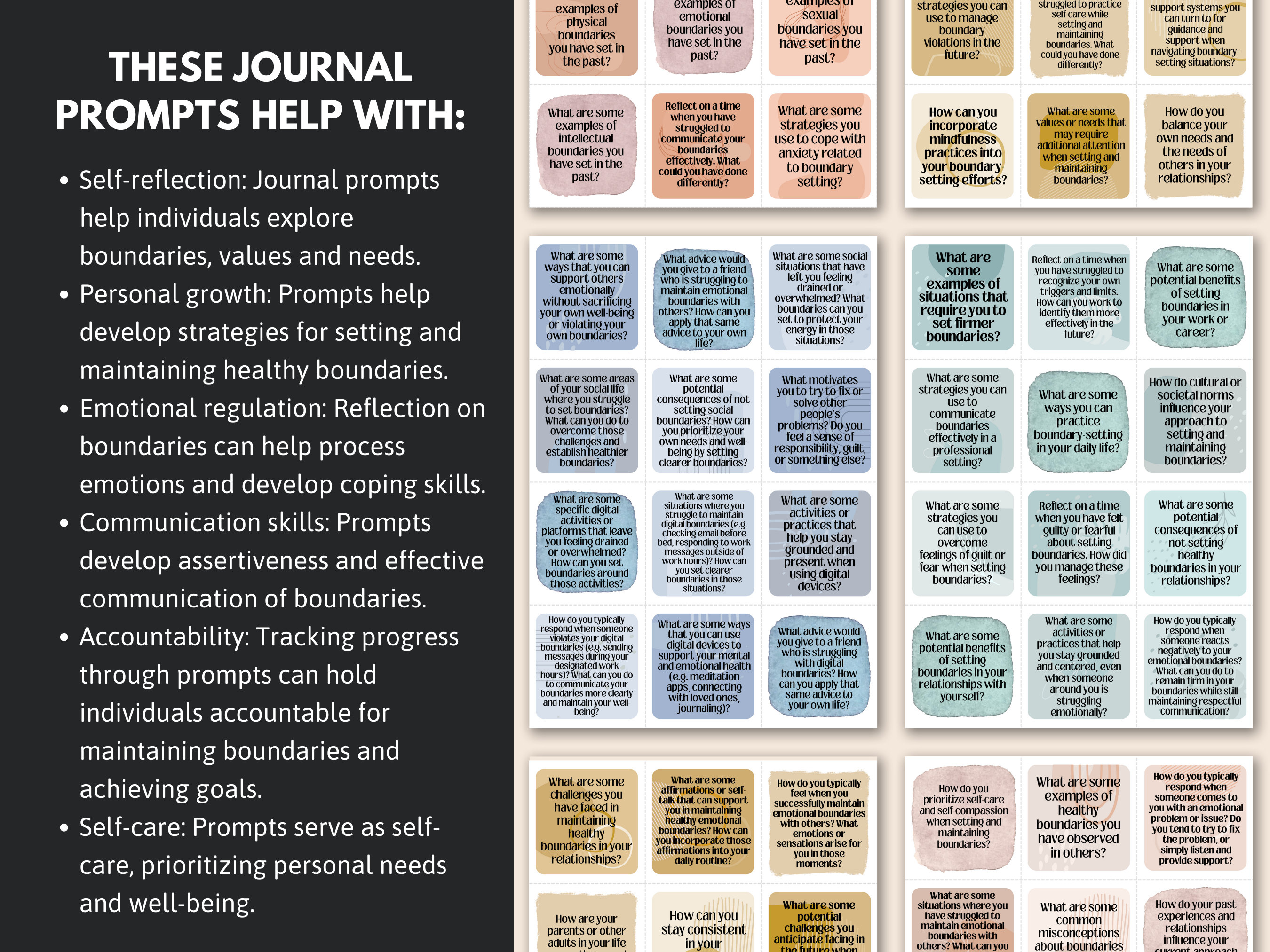 Healthy Boundaries Journal Prompts for Relationships and - Etsy UK