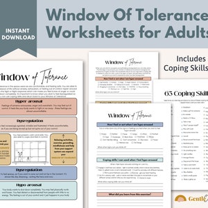 Window of Tolerance Adult Worksheets Trauma Therapy Arousal - Etsy