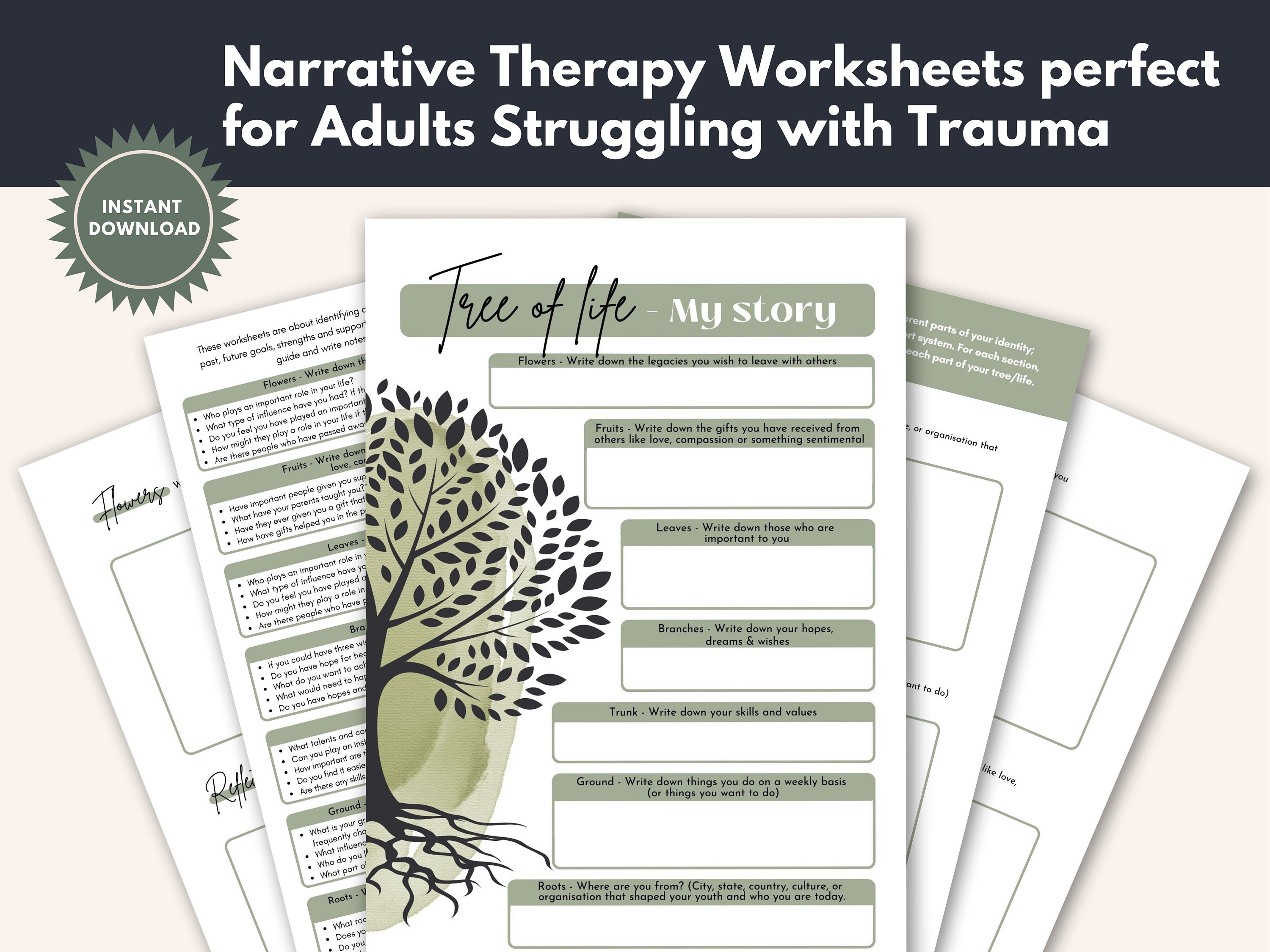 Narrative Therapy Tree of Life for Trauma PTSD Mental Health - Etsy