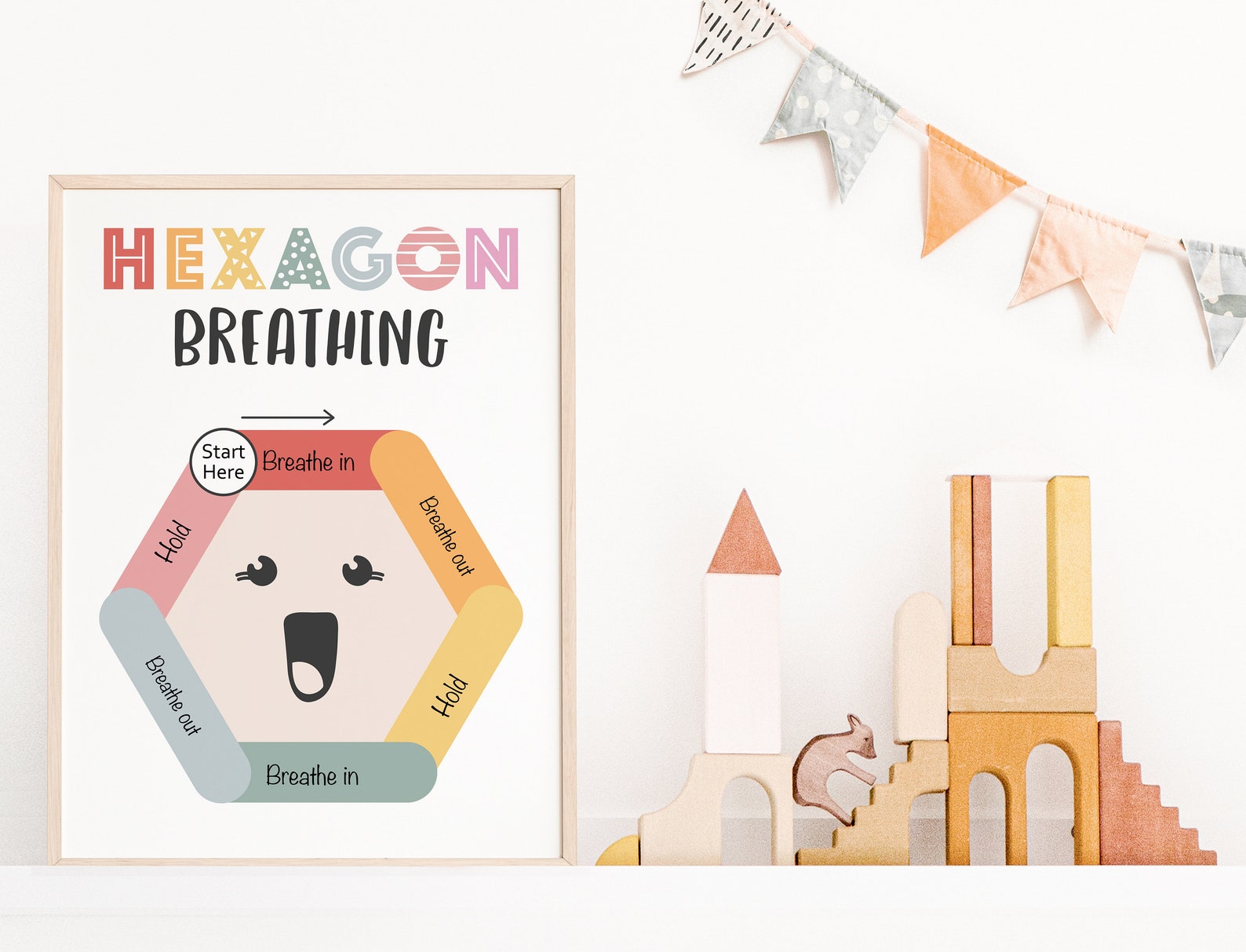 Hexagon Breathing Poster Feelings Poster Calming Corner - Etsy