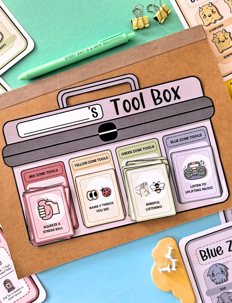 Kids Coping Skills Toolbox, Zones of Regulation, Calming Tools ...