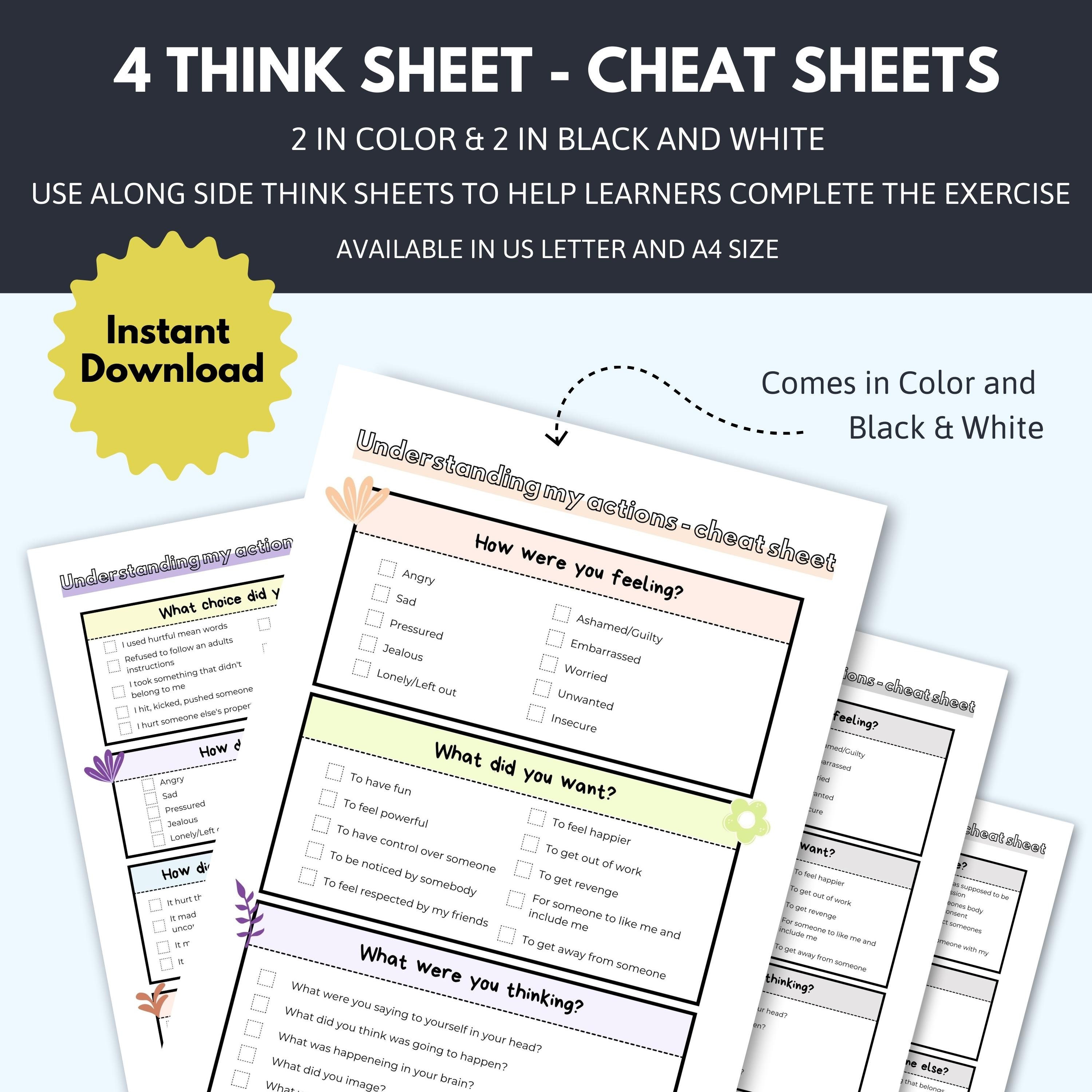 Behavior Analysis Think Sheets for Restorative Justice Circles - Etsy