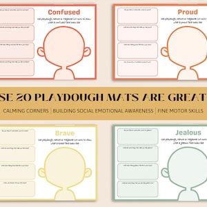 Playdough Feelings Placemats for Social Emotional Learning Emotional ...
