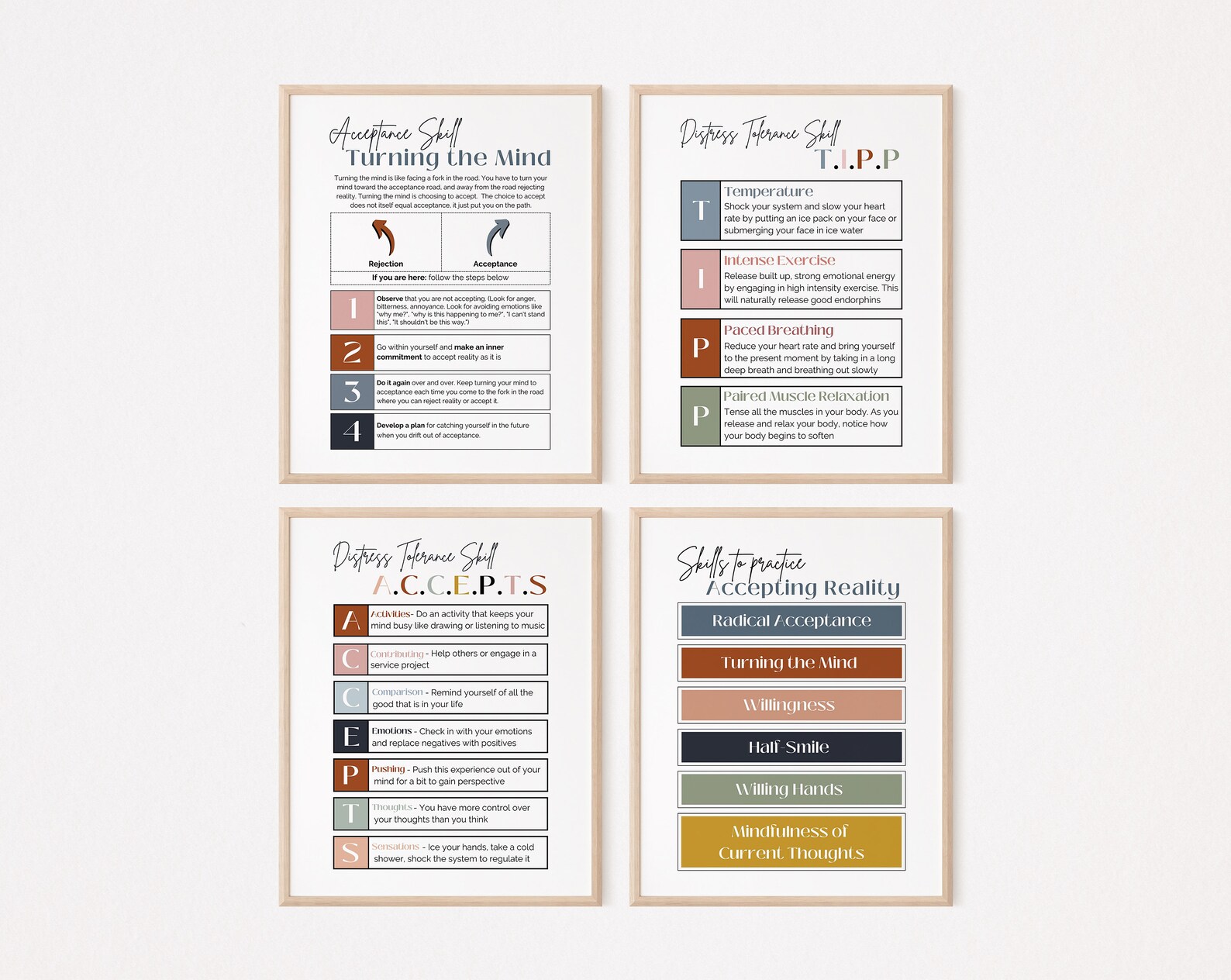 DBT Savings Bundle, DBT Skills, Therapy Office Decor, Wise Mind ...