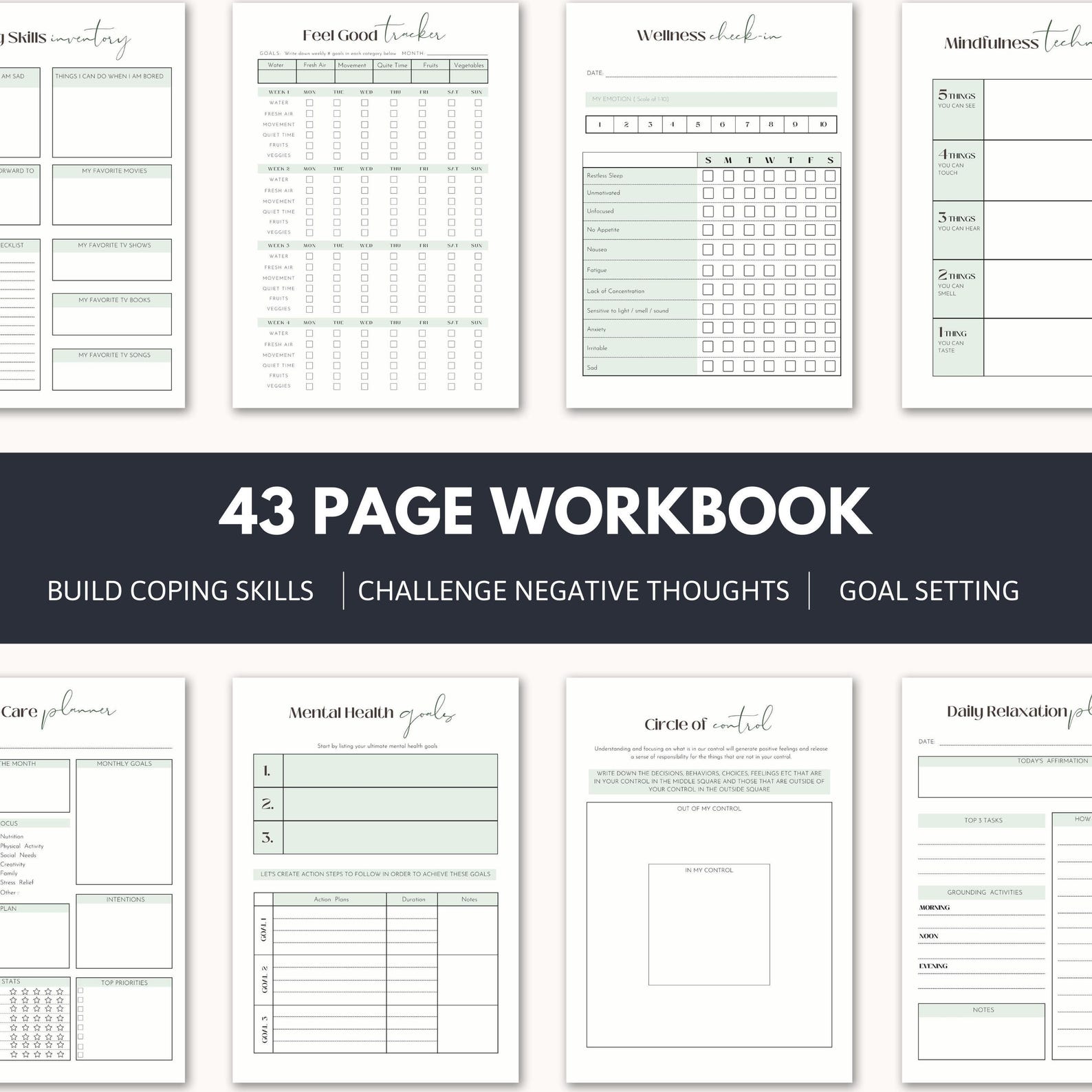 Printable Mental Health Planner, Self-esteem Workbook, Wellness Journal ...