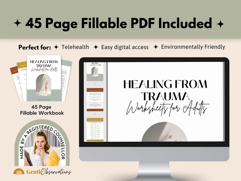 Trauma Therapy Worksheets PTSD Workbook Anxiety Relief Mindfulness ...