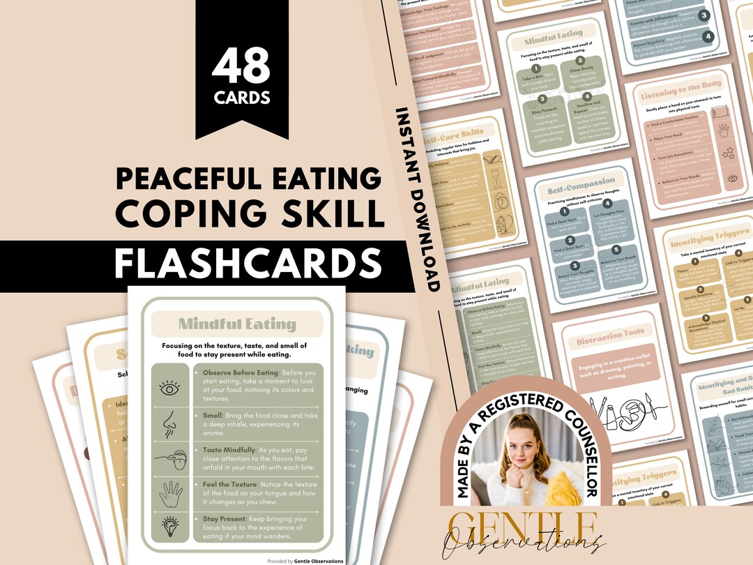 Eating Disorder Coping Skill Cards for ED Recovery -DBT Skills, Mindful ...