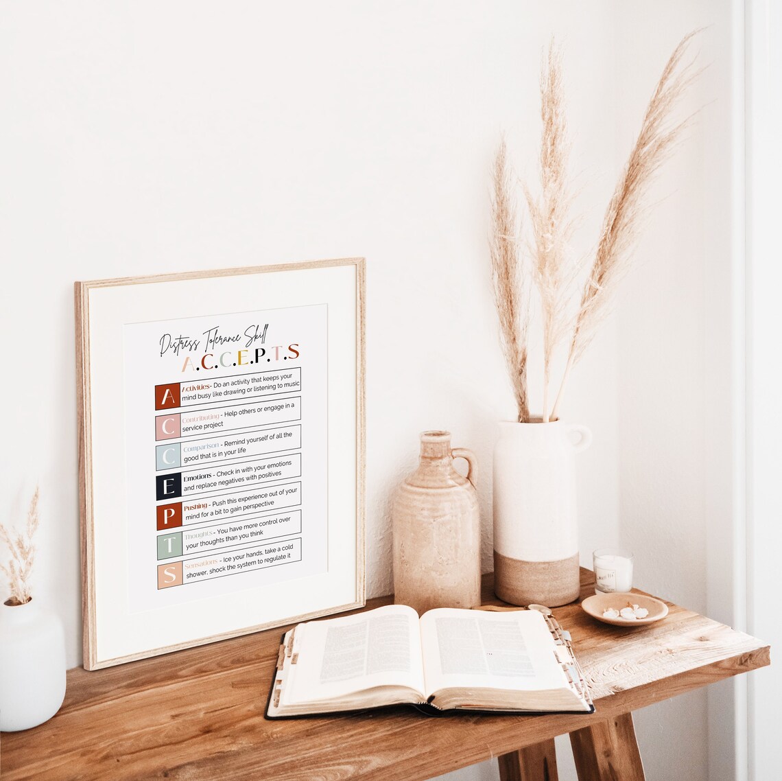 Coping Skill DBT ACCEPTS Poster Mindfulness Activity - Etsy